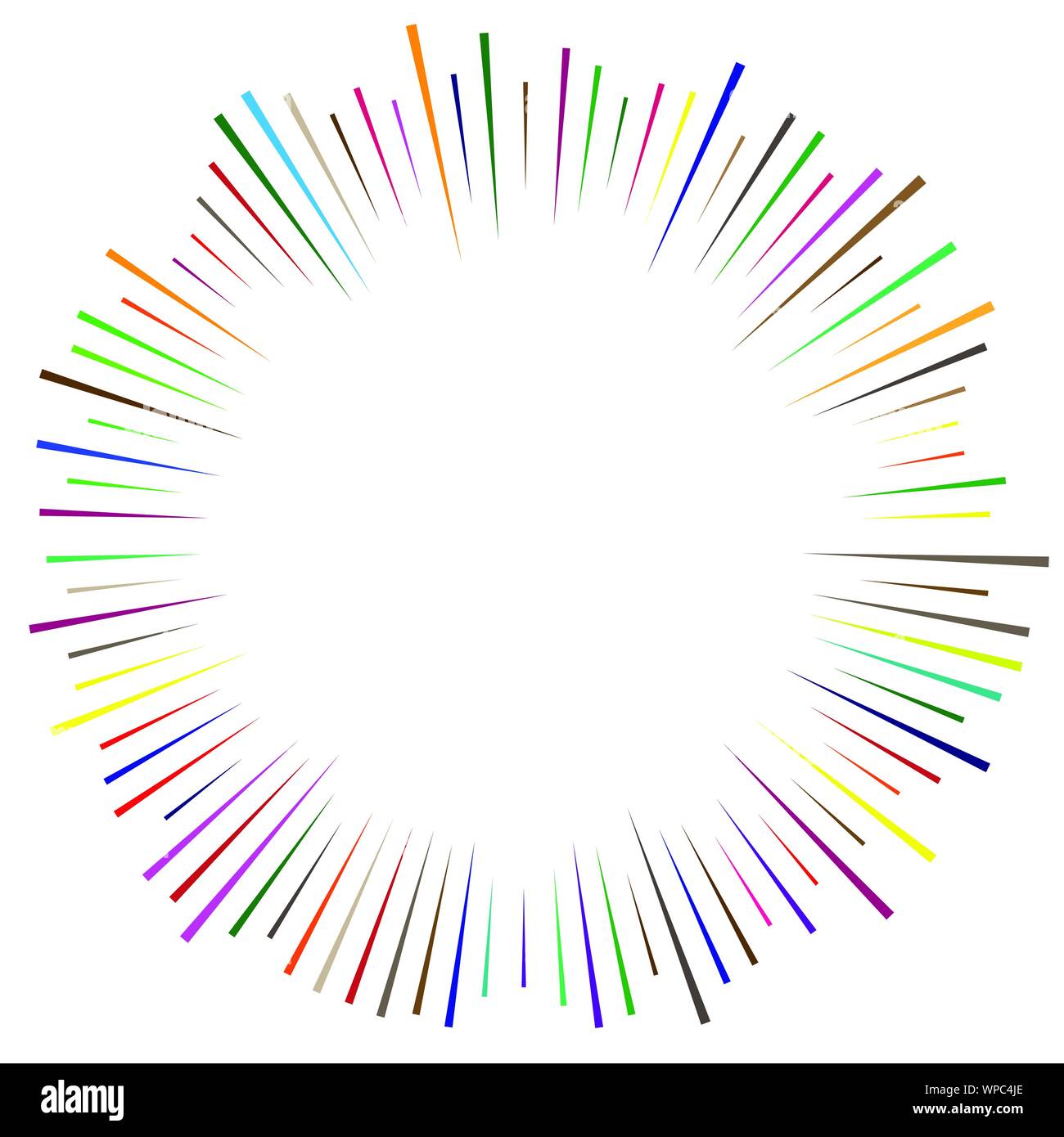 Radial, radiating lines, spokes. Circular rays, beams. Multicolor ...
