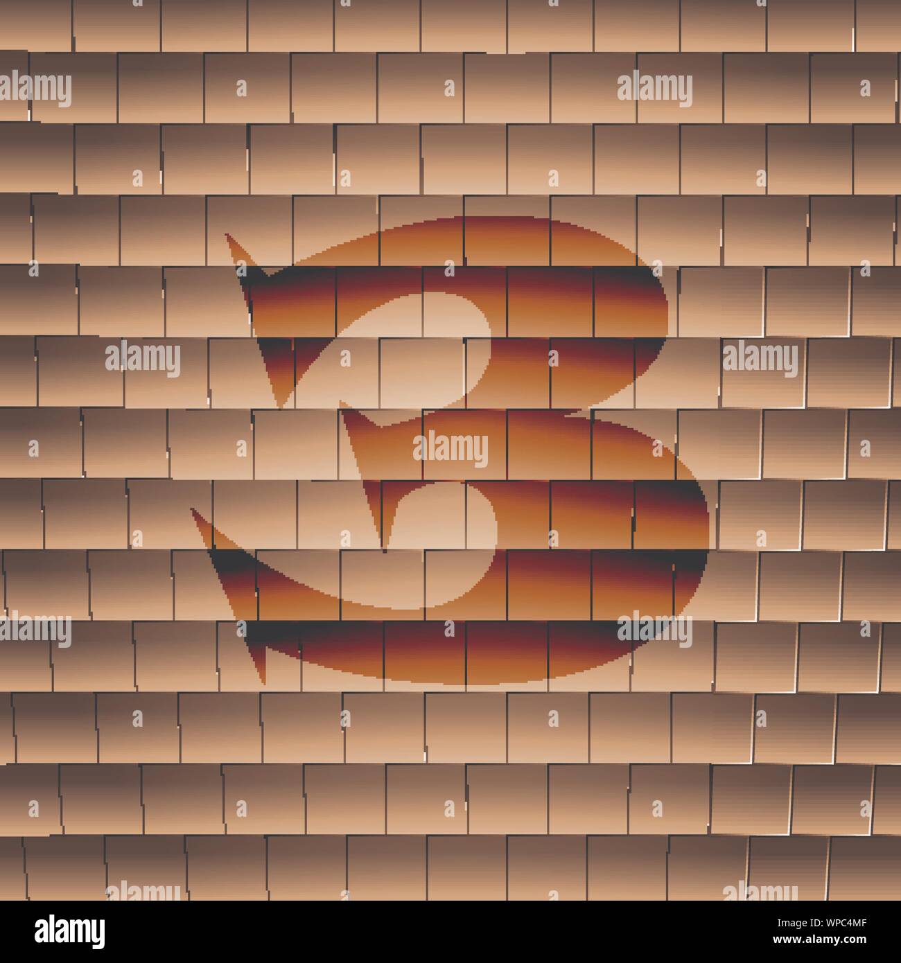 number three icon symbol Flat modern web design with long shadow and ...