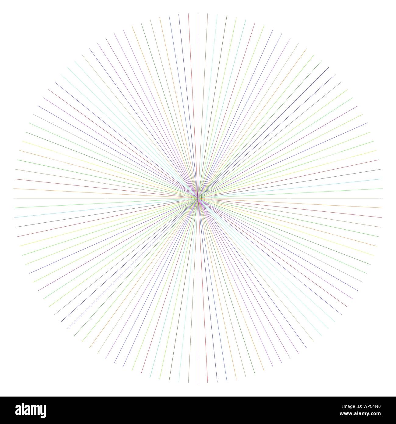 Radial, radiating lines, spokes. Circular rays, beams. Multicolor ...
