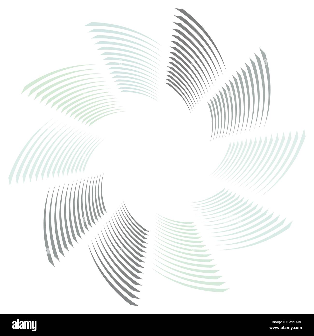 Abstract spiral, twist. Radial swirl, twirl curvy, wavy lines element ...