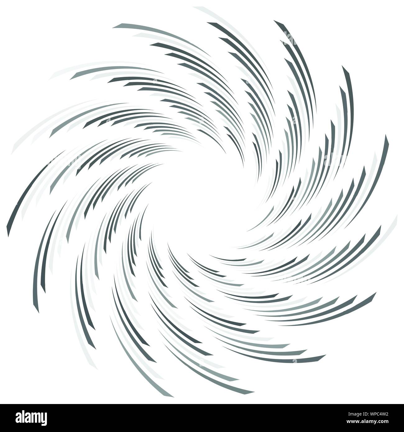 Abstract spiral, twist. Radial swirl, twirl curvy, wavy lines element ...