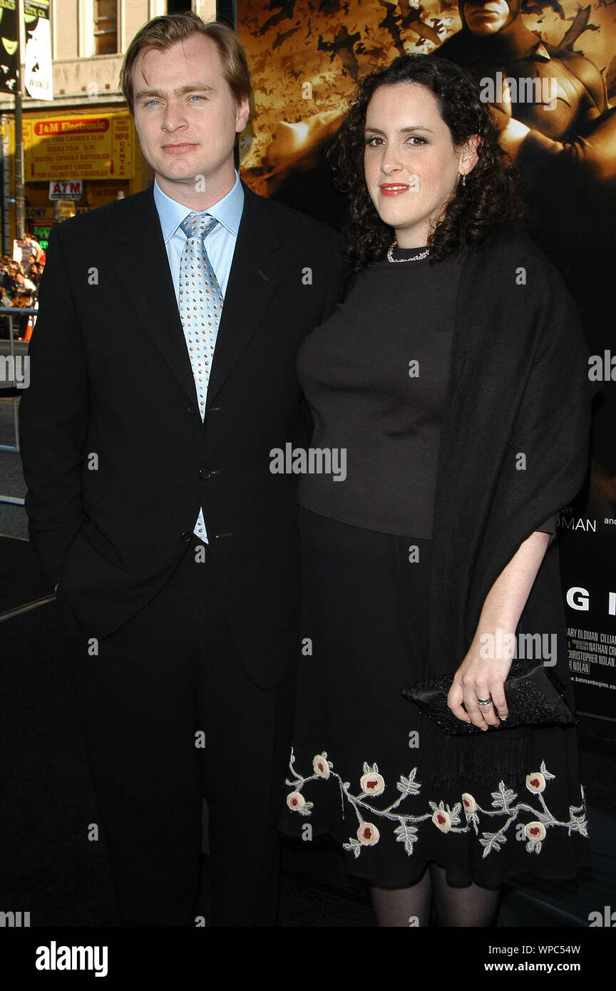 Director Christopher Nolan and Emma Thomas at the Premiere of "Batman ...