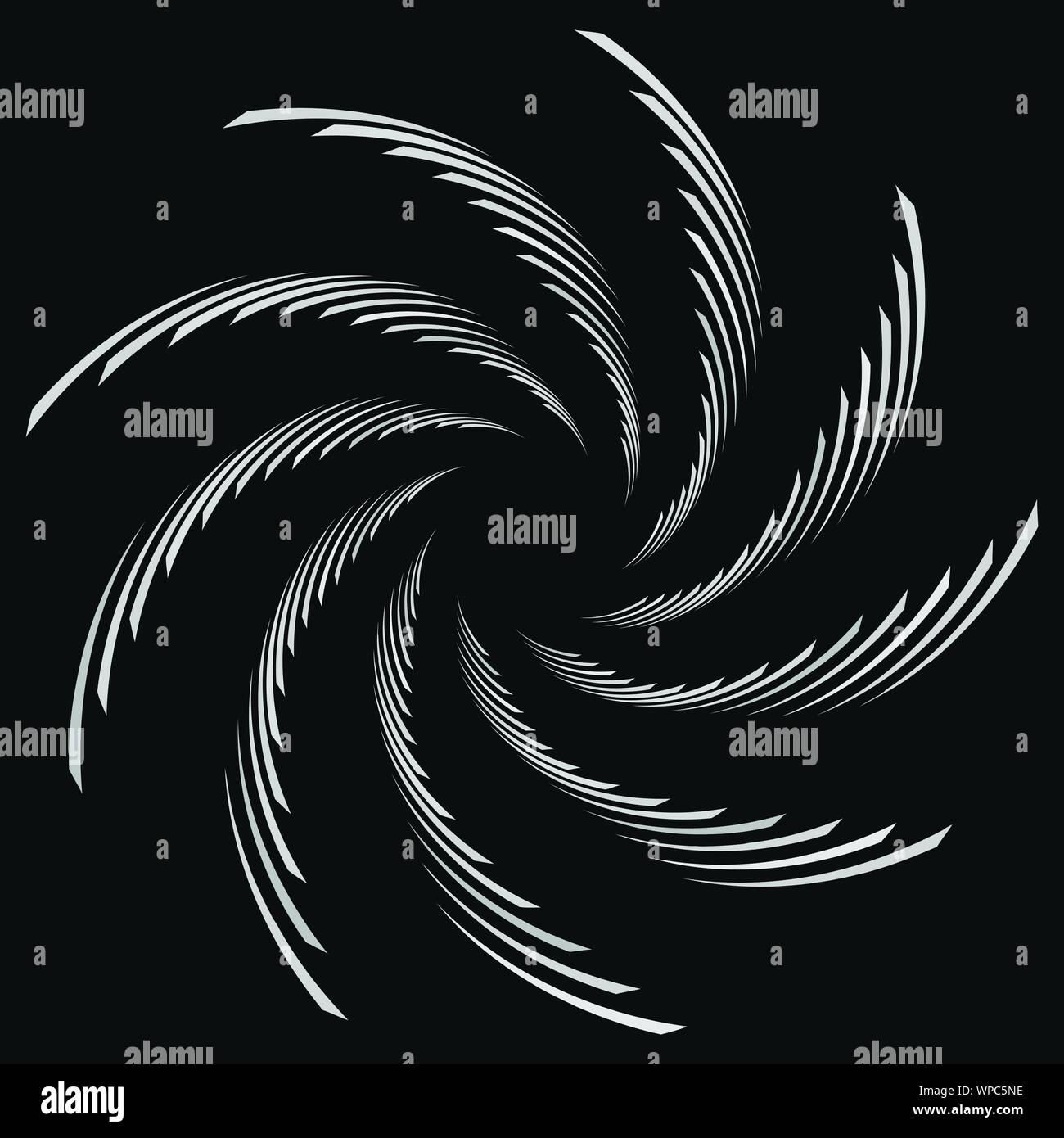 Abstract spiral, twist. Radial swirl, twirl curvy, wavy lines element ...