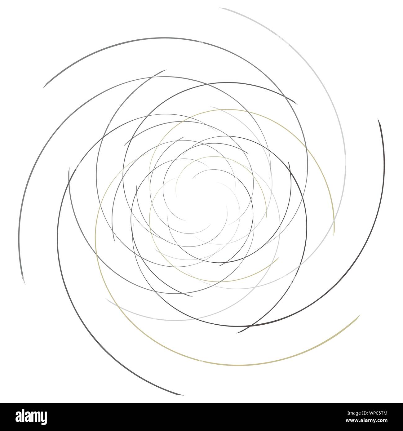 Abstract spiral, twist. Radial swirl, twirl curvy, wavy lines element ...