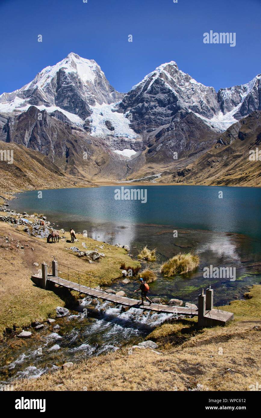 Beautiful lakes trekking peru hi-res stock photography and images - Alamy
