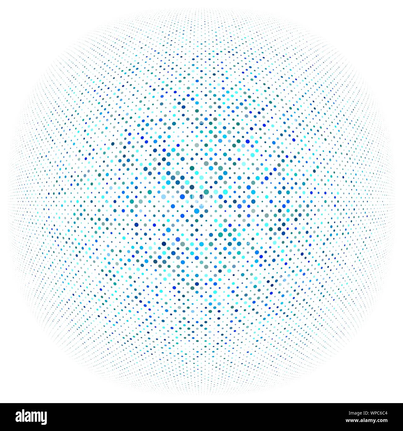 Half-tone dots, circles, dotted element. Sphere, orb or globe ...