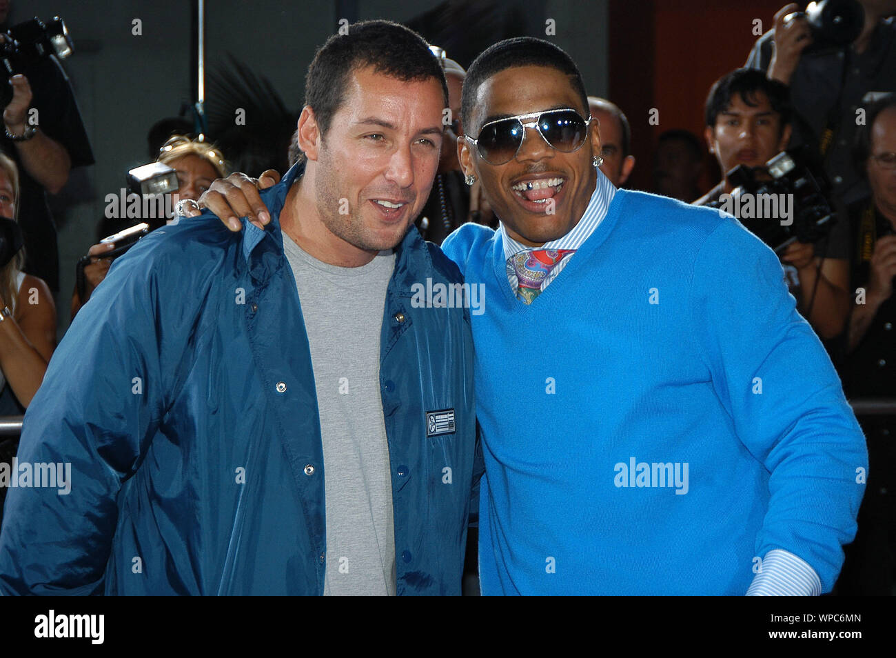 Adam Sandler and Nelly at the World Premiere of "The Longest Yard" held ...