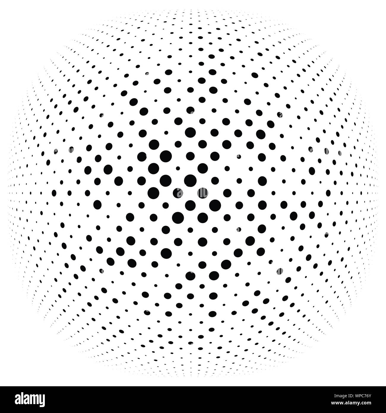 Half-tone dots, circles, dotted element. Sphere, orb or globe ...