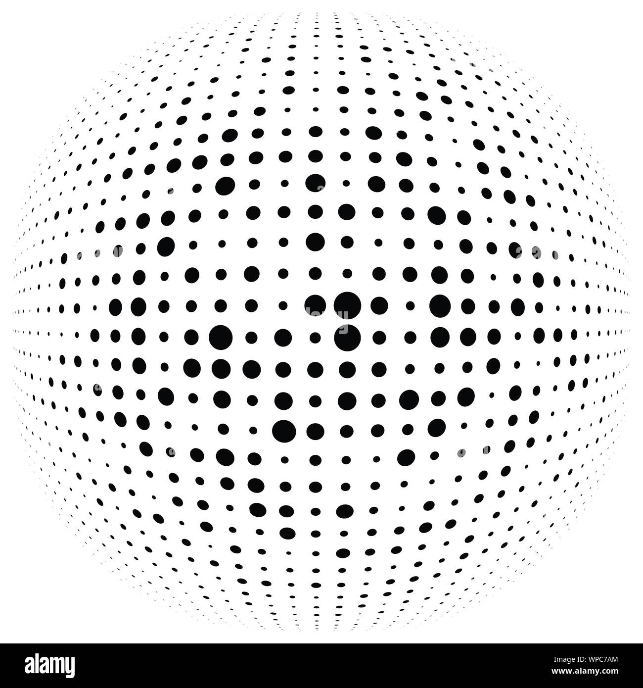 Half-tone dots, circles, dotted element. Sphere, orb or globe ...