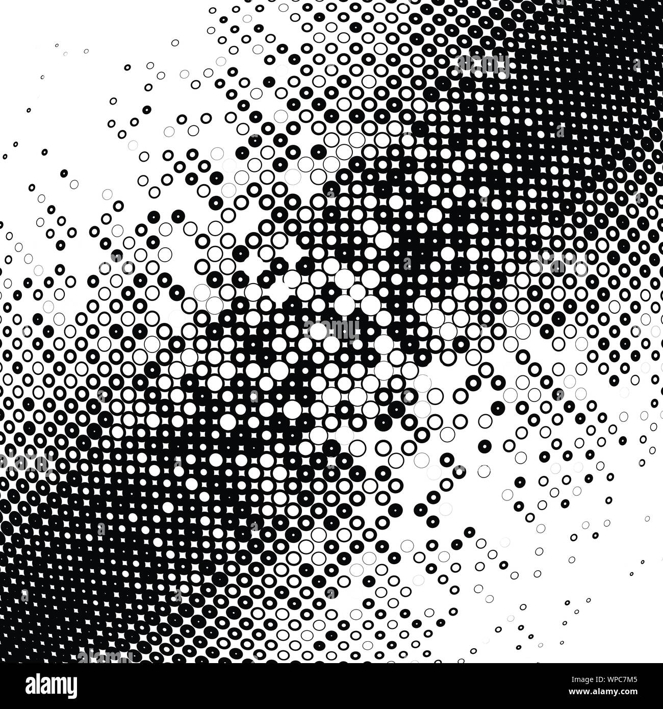 Half-tone dots. Dotted, circles pattern. Sphere, orb or globe ...