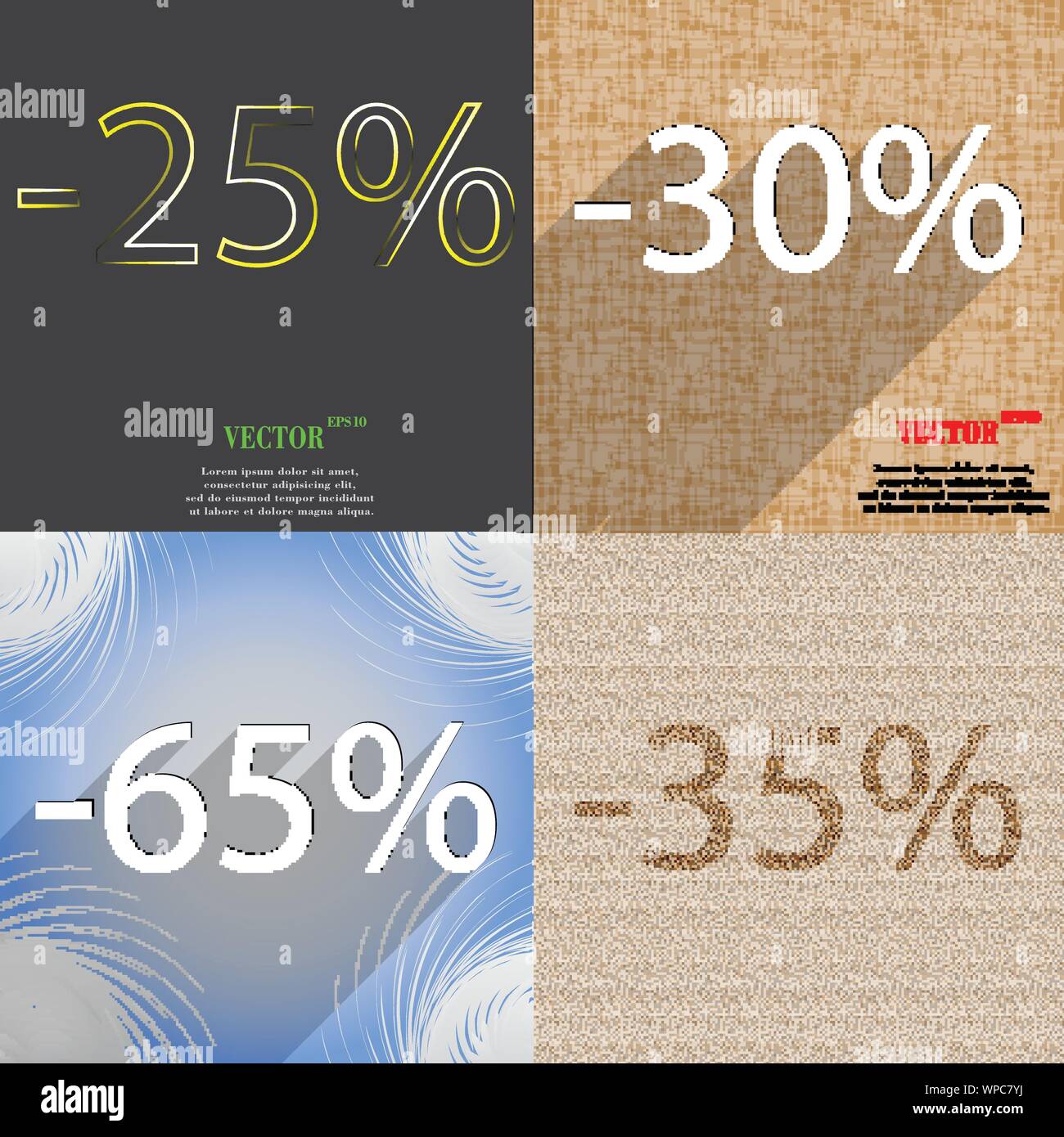 Set of abstract backgrounds and interest discount store. Vector Stock ...