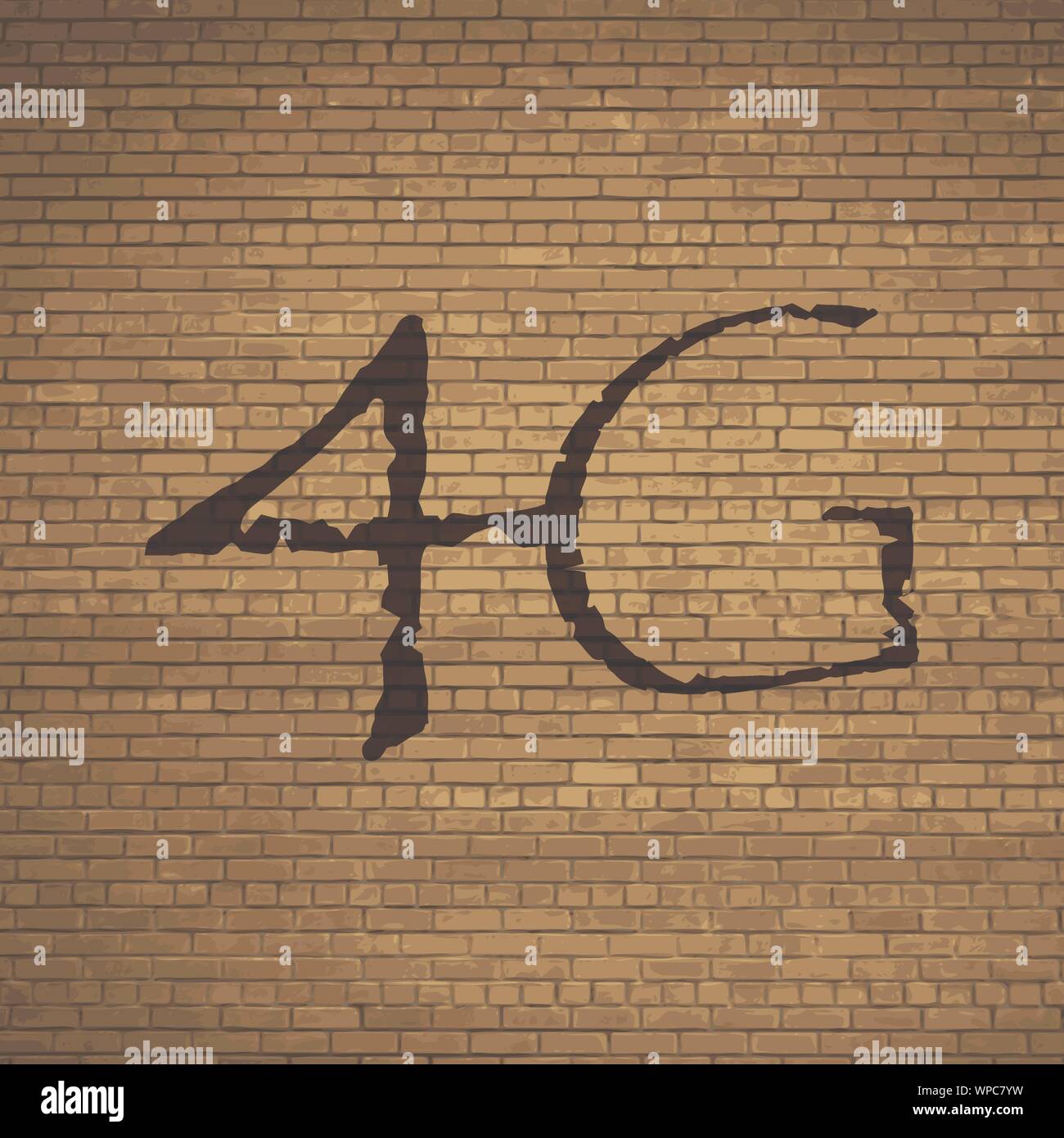 4G icon symbol Flat modern web design with long shadow and space for ...