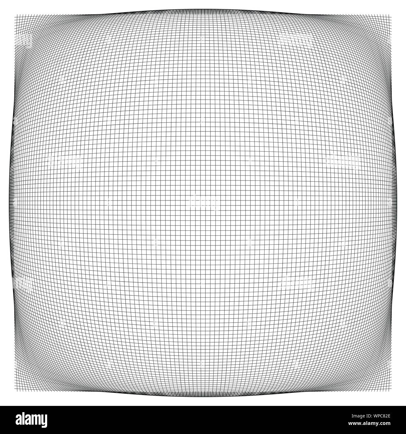 3D convex spherical, globe, orb protrude distortion, deformation on ...