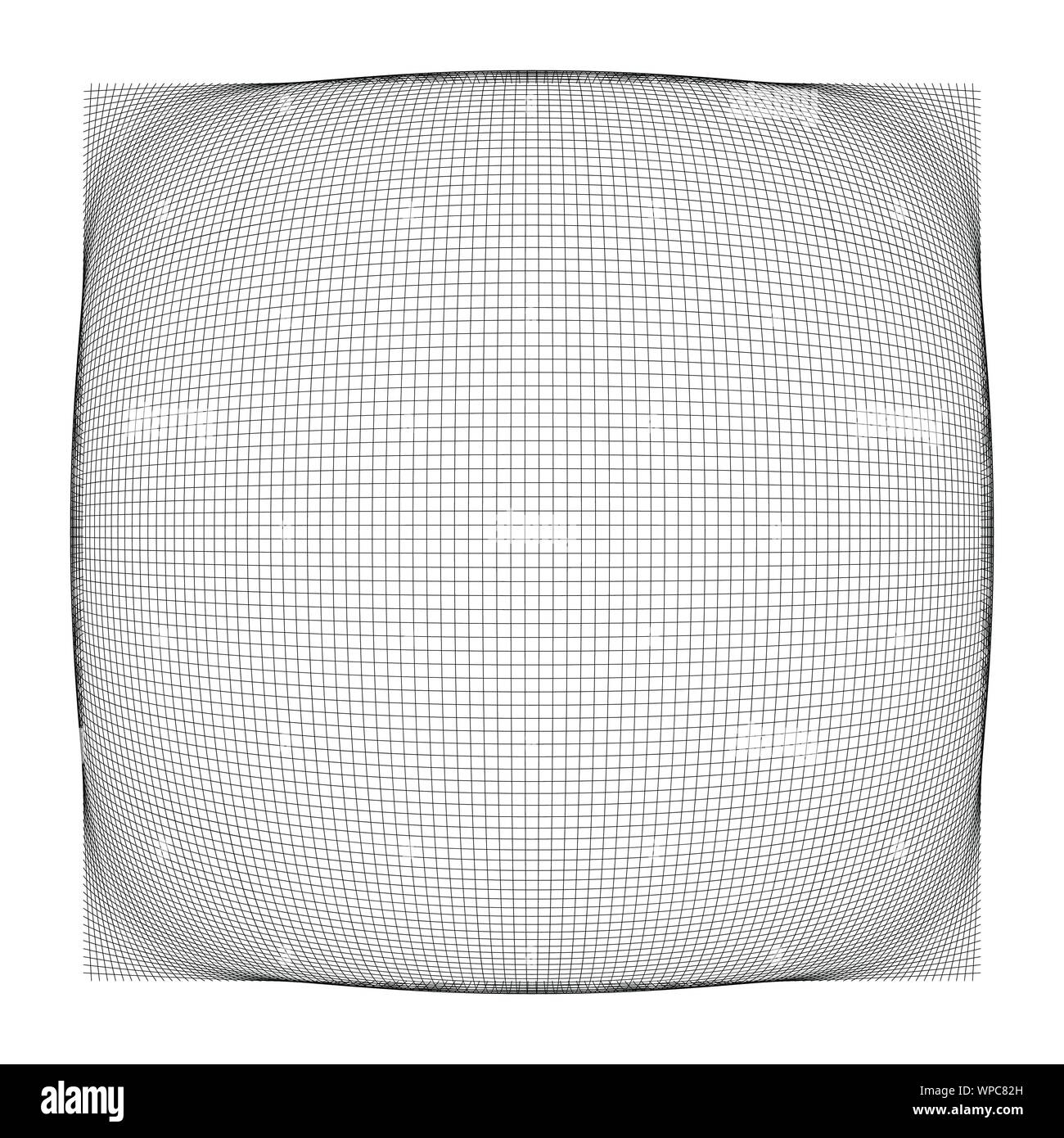 3D convex spherical, globe, orb protrude distortion, deformation on ...