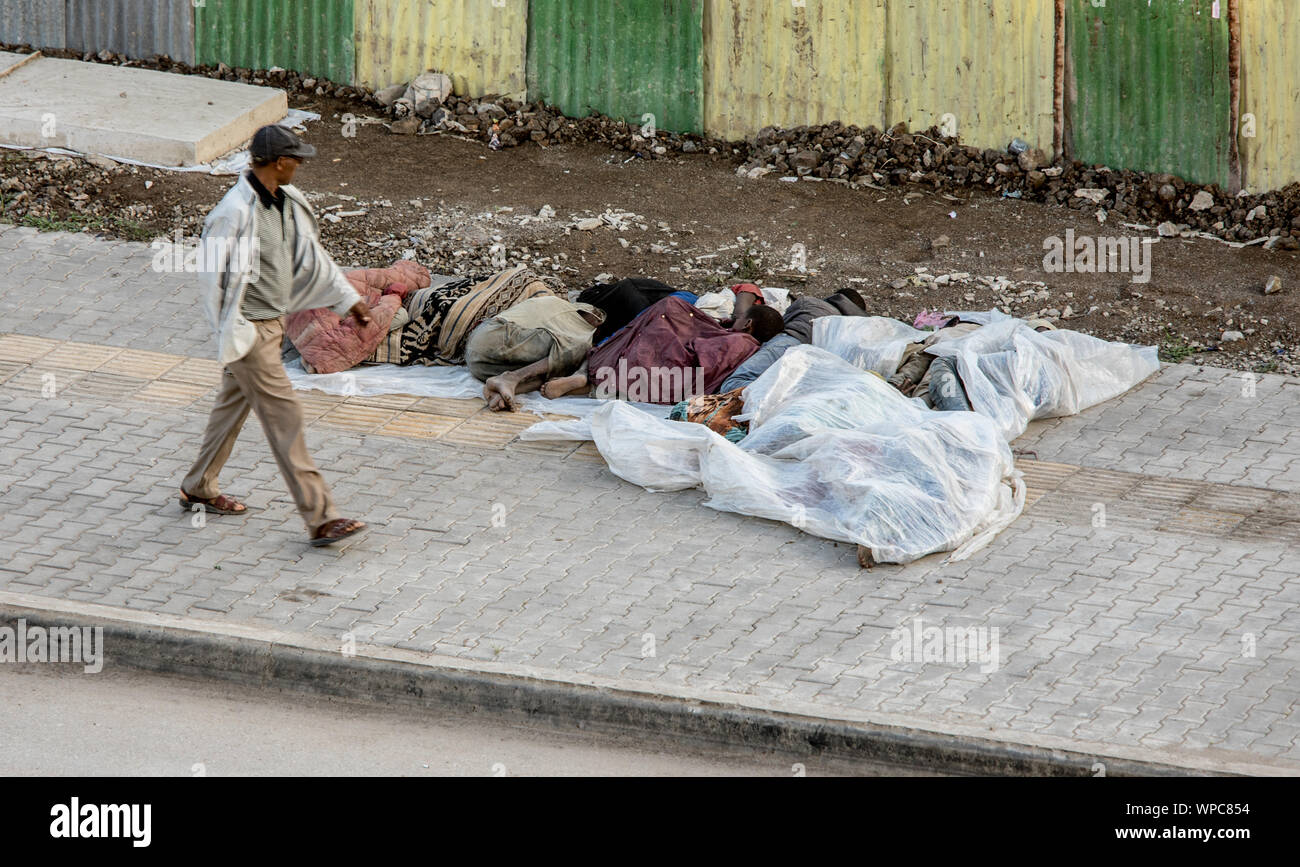 DIRE DAWA, ETHIOPIA-OCTOBER 24, 2018: An unidentified man walks past ...