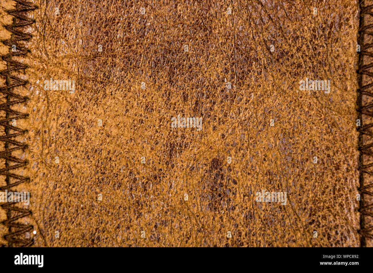 Old vintage genuine soft brown leather texture background, top layer ...