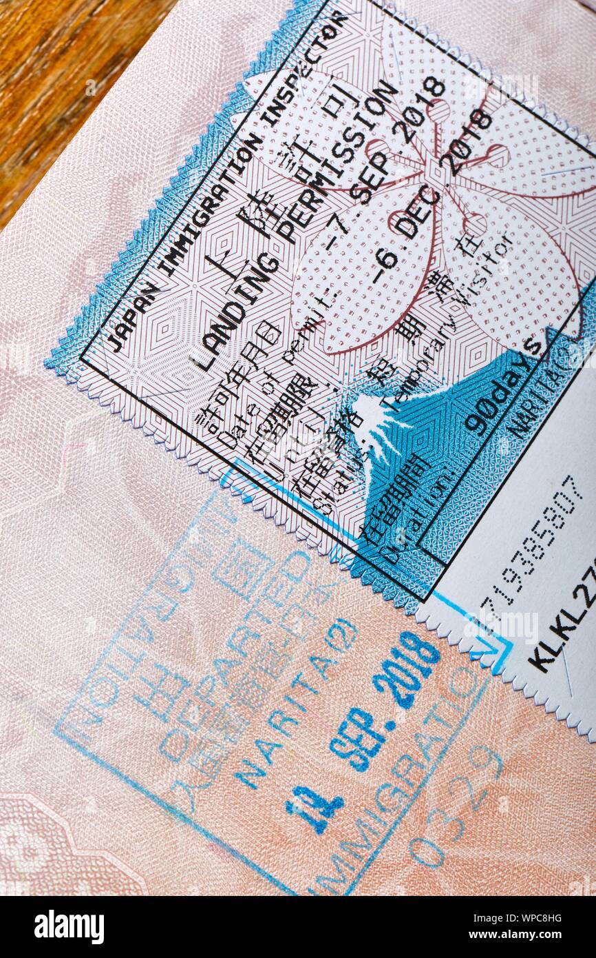 Japan immigration document close hi-res stock photography and images ...