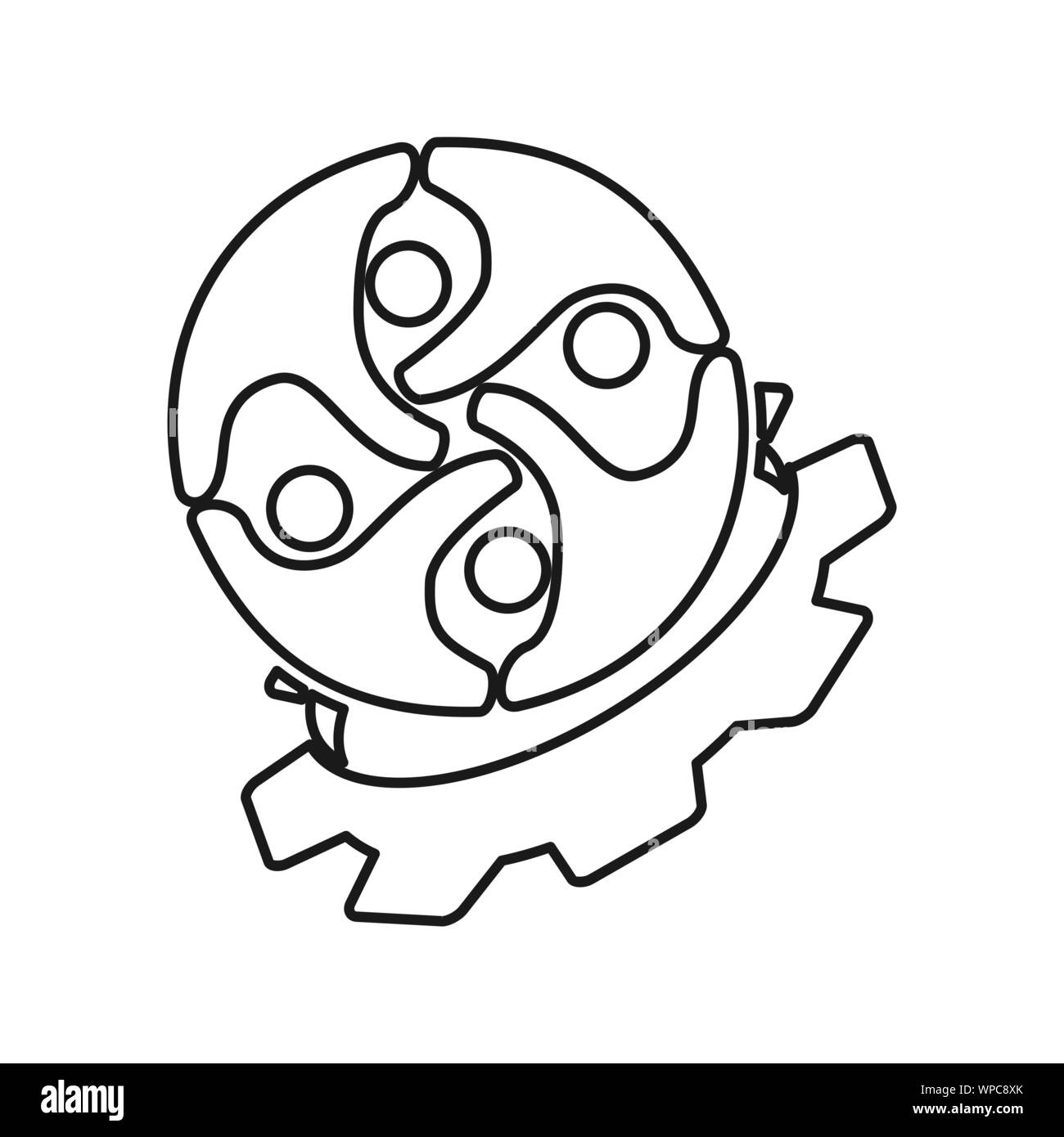 industry gear Commitment Teamwork Together Outline Logo Stock Vector Image & Art - Alamy