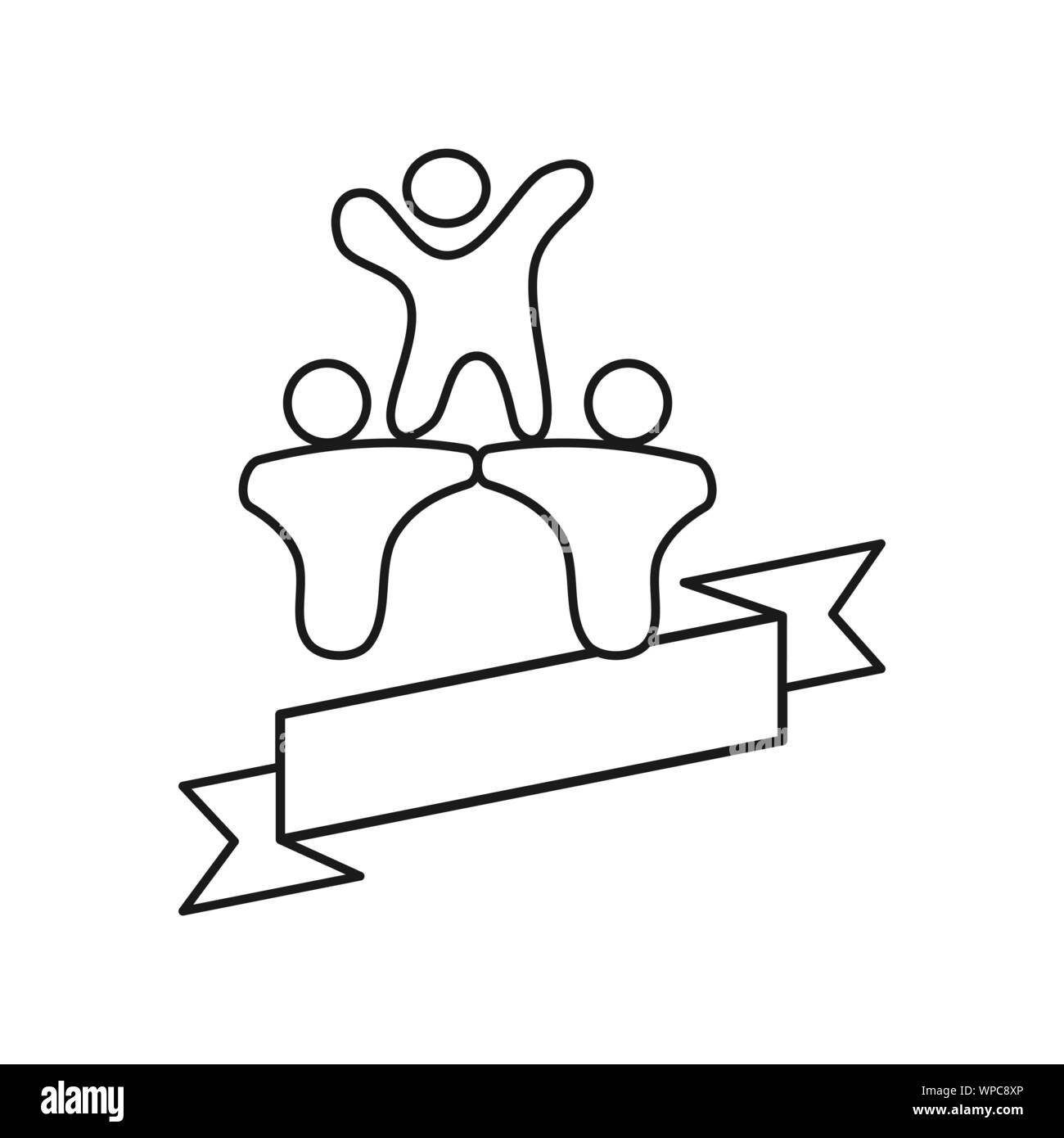 empty ribbon people Commitment Teamwork Together Outline Logo Stock Vector Image & Art - Alamy