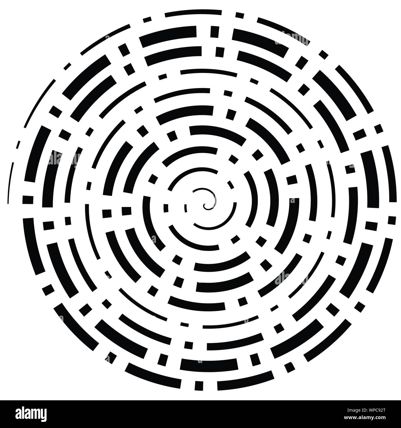 Abstract spiral, twist. Radial swirl, twirl curvy, wavy lines element ...