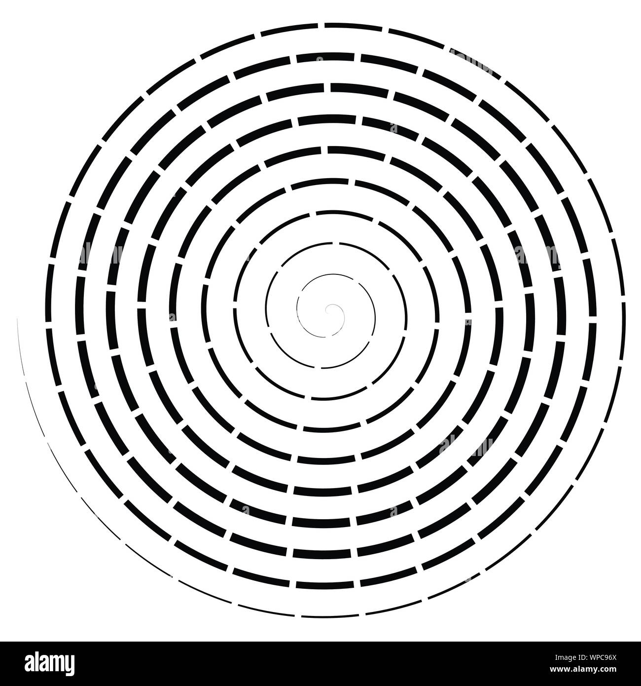 Abstract spiral, twist. Radial swirl, twirl curvy, wavy lines element ...