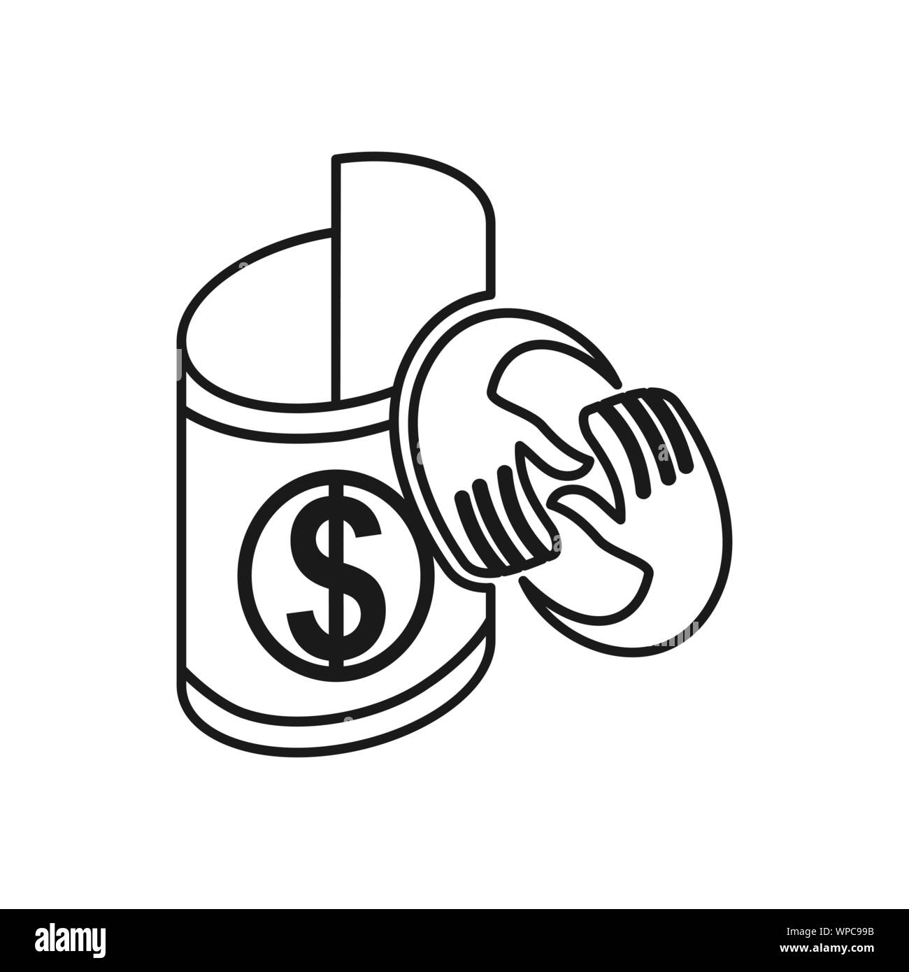 money roll Commitment Teamwork Together Outline Logo Stock Vector Image ...