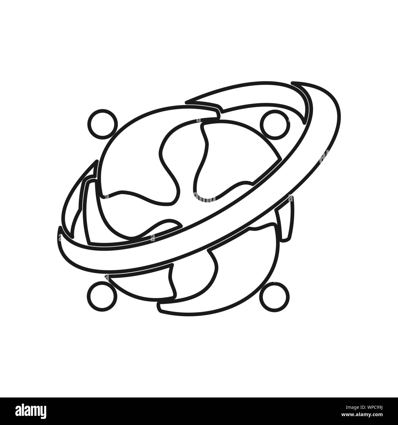 people rotation emblem Commitment Teamwork Together Outline Logo Stock ...