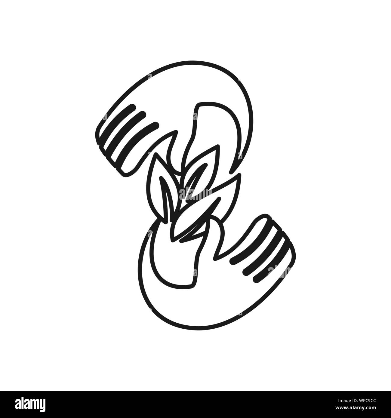 leaf farming Commitment Teamwork Together Outline Logo Stock Vector Image & Art - Alamy