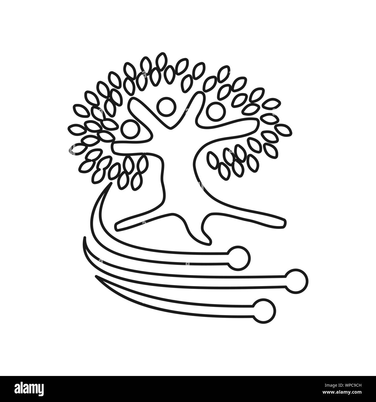 Technology tree Commitment Teamwork Together Outline Logo Stock Vector Image & Art - Alamy