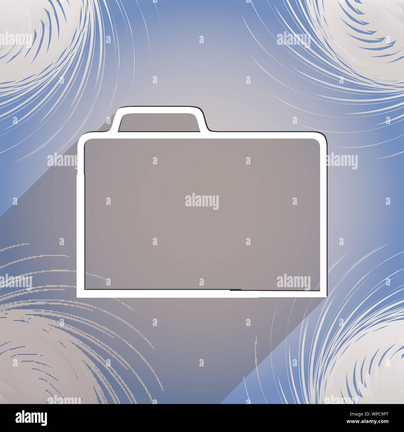 Document folder icon symbol Flat modern web design with long shadow and ...