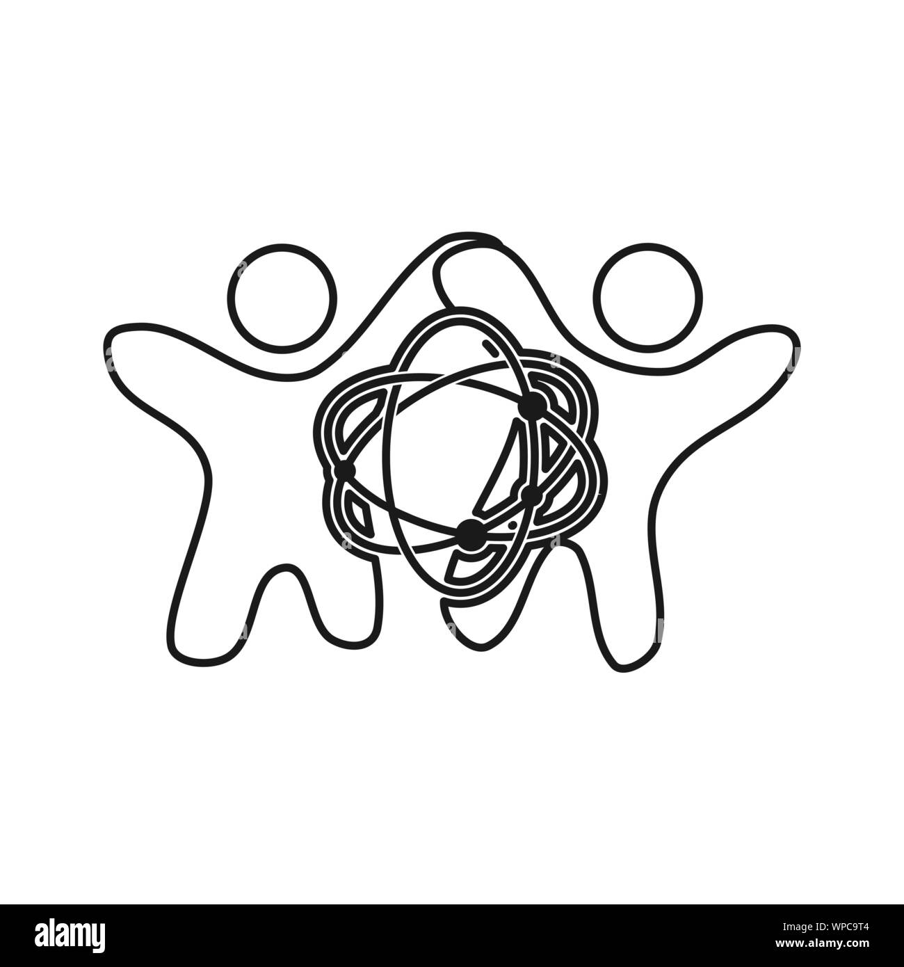 atom technology people Commitment Teamwork Together Outline Logo Stock Vector Image & Art - Alamy