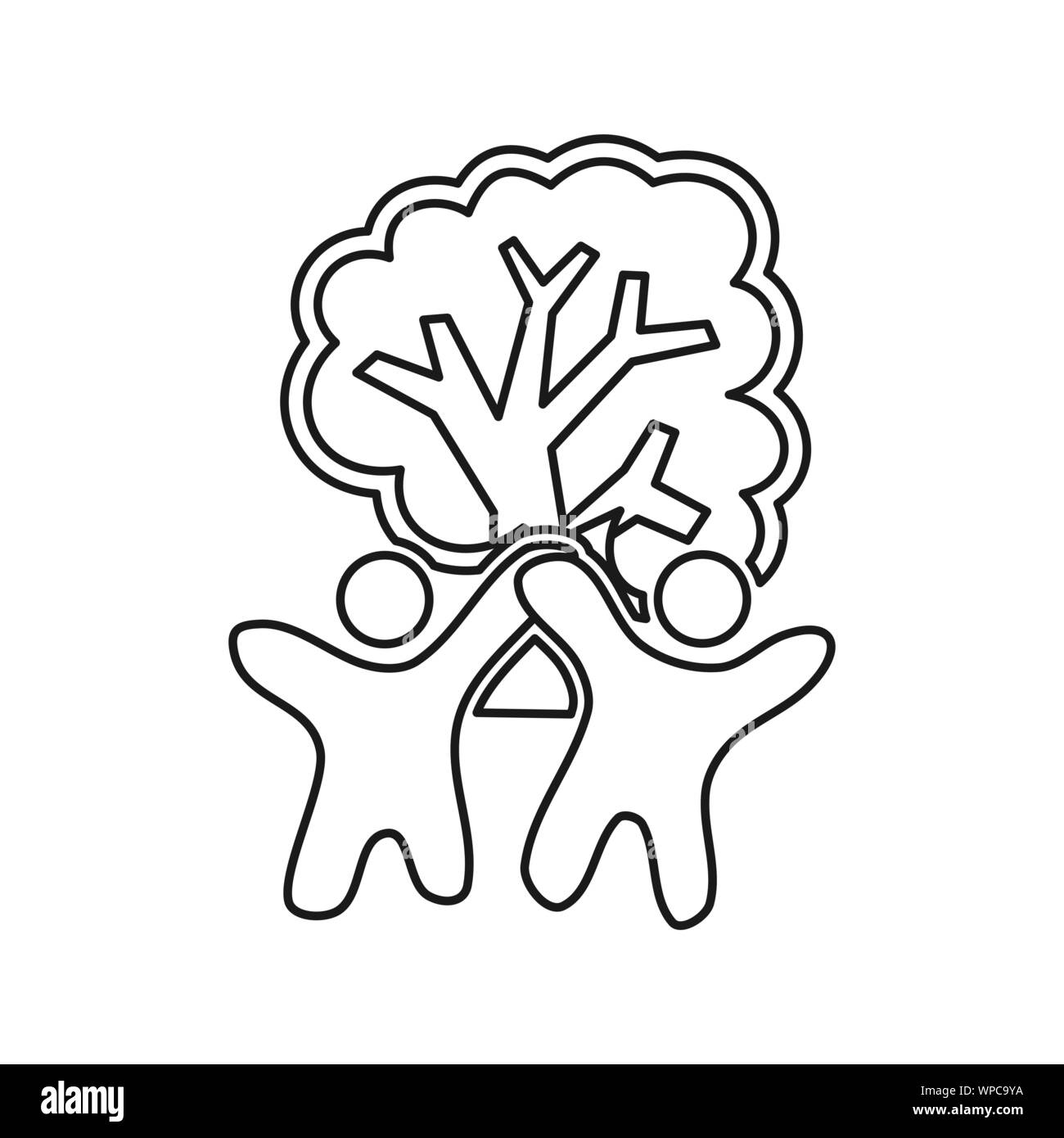 tree Commitment Teamwork Together Outline Logo Stock Vector Image & Art - Alamy