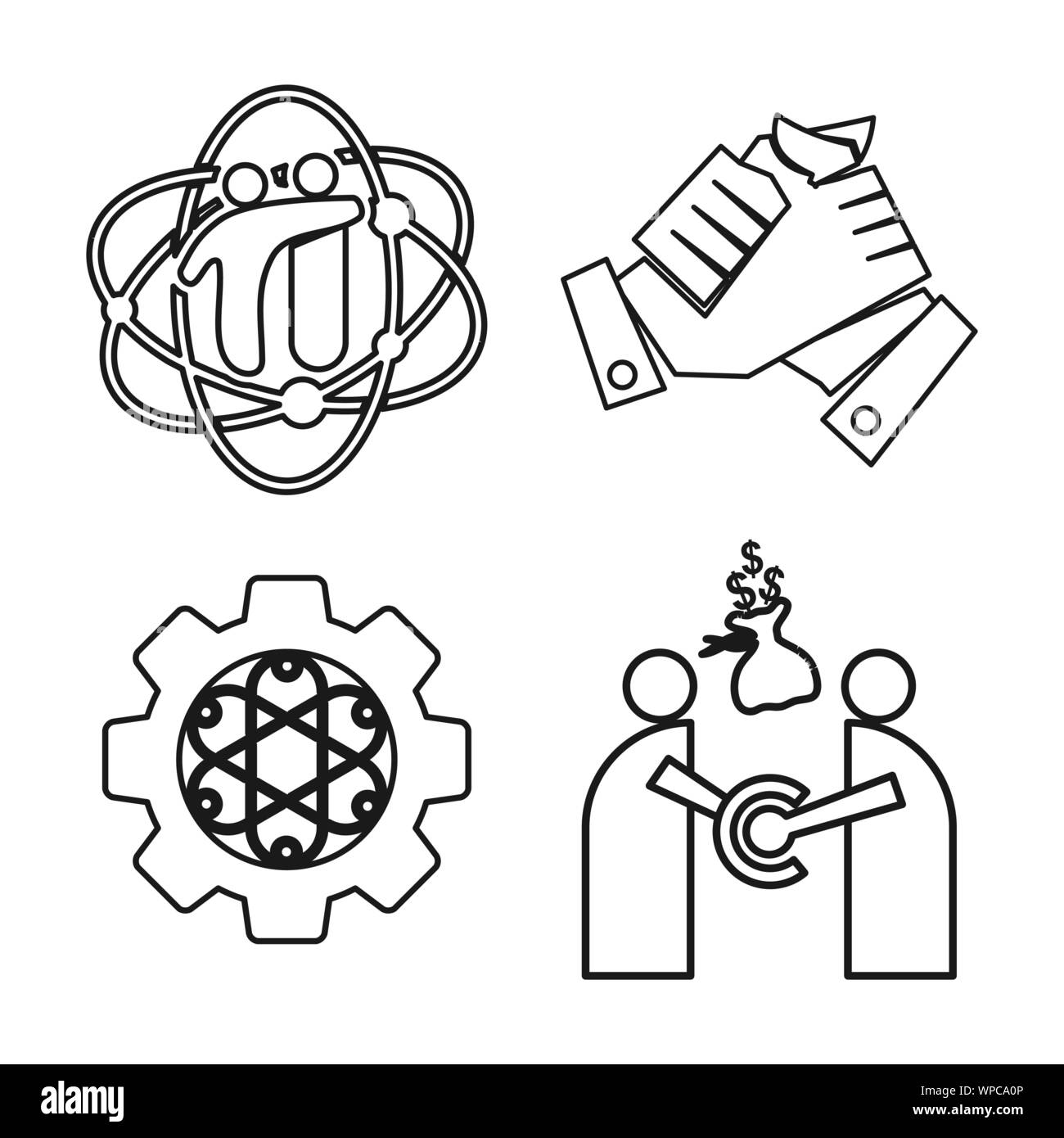 technology money gear Commitment Teamwork Together Outline Logo Stock ...