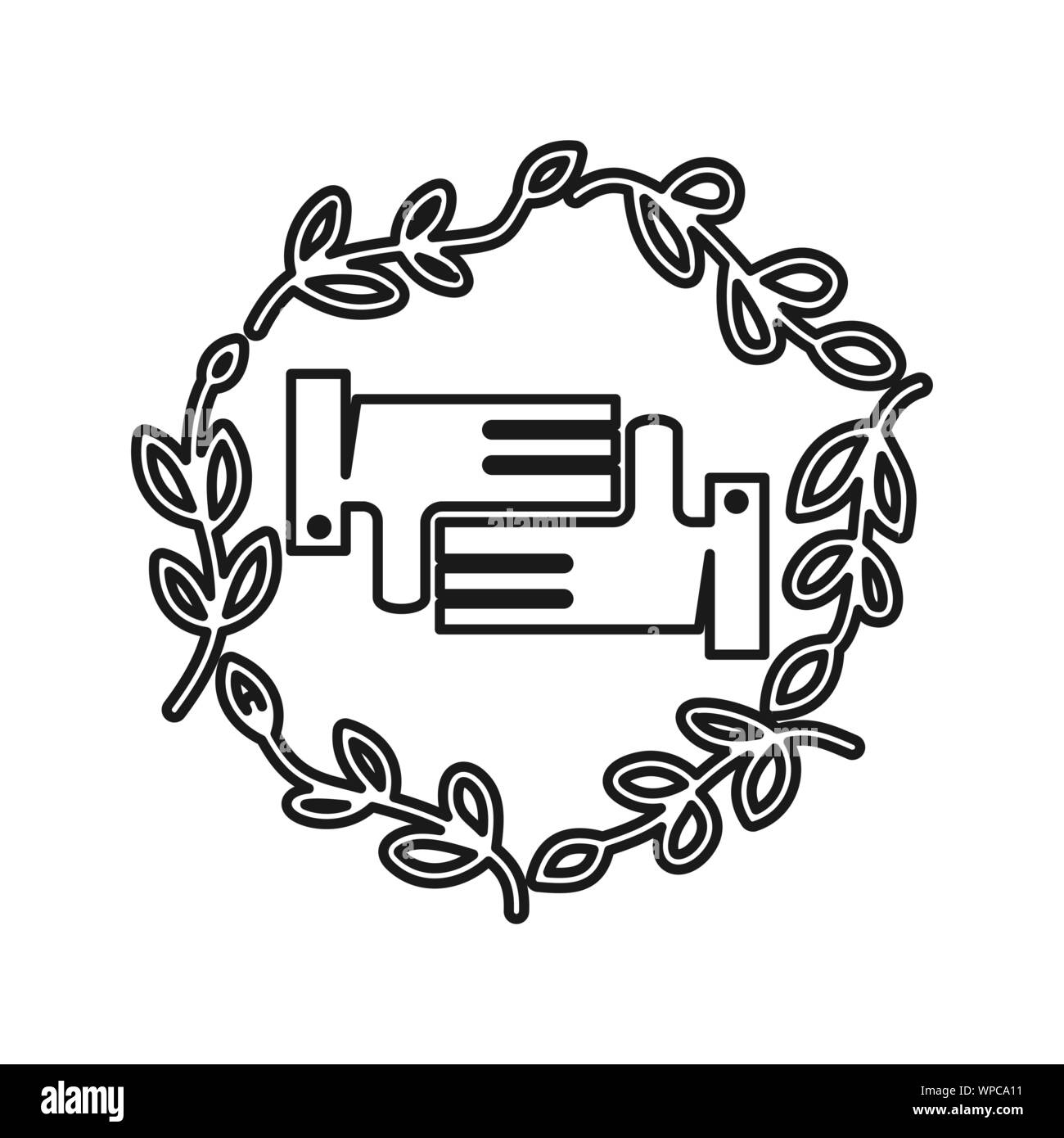 leaf rotation emblem Commitment Teamwork Together Outline Logo Stock Vector Image & Art - Alamy