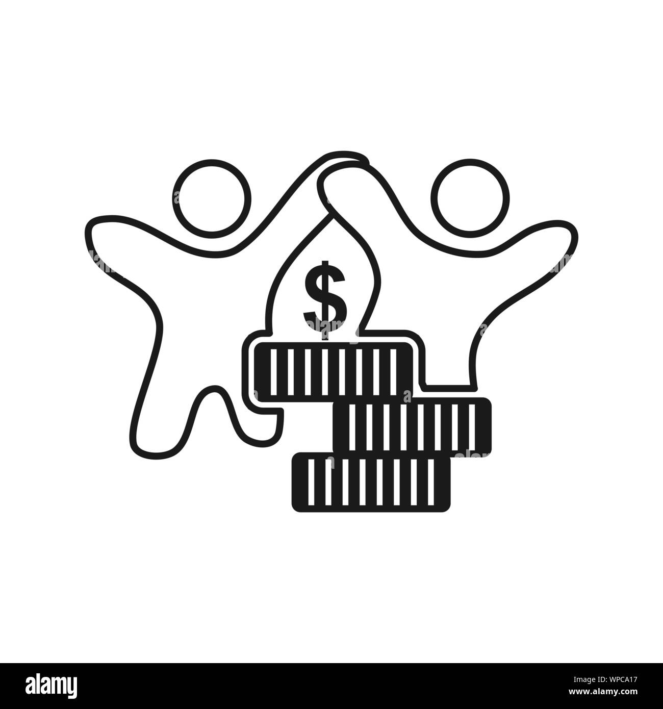 money stack Commitment Teamwork Together Outline Logo Stock Vector Image & Art - Alamy