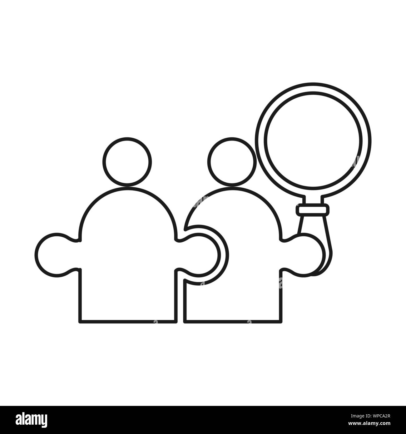 magnify Commitment Teamwork Together Outline Logo Stock Vector Image & Art - Alamy