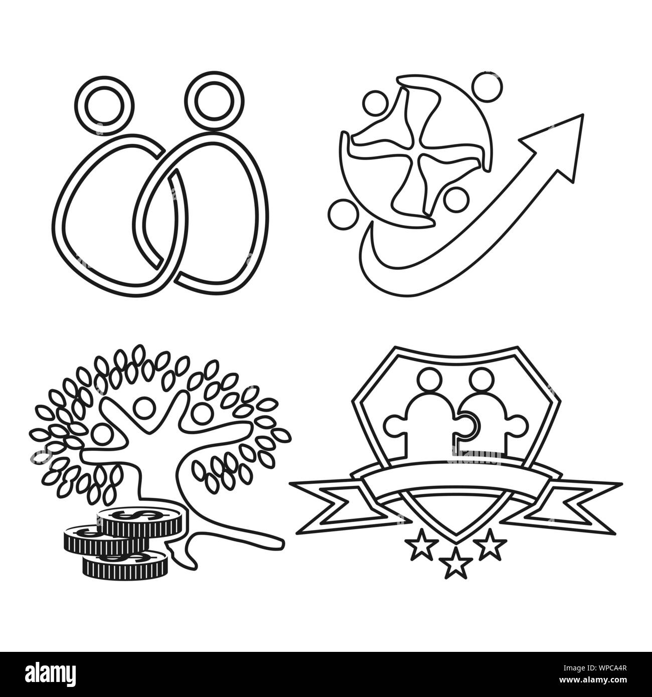 Arrow Tree Shield Commitment Teamwork Together Outline Logo Stock Vector Image & Art - Alamy