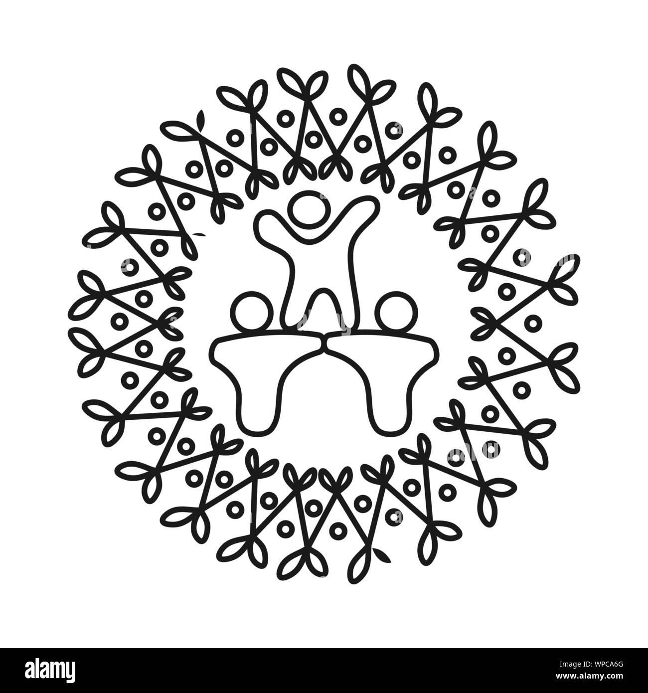 leaf rotation Commitment Teamwork Together Outline Logo Stock Vector Image & Art - Alamy