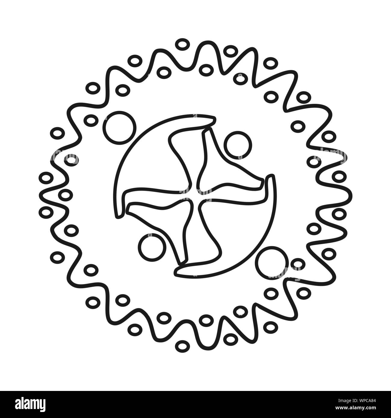 Emblem Commitment Teamwork Together Outline Logo Stock Vector Image ...