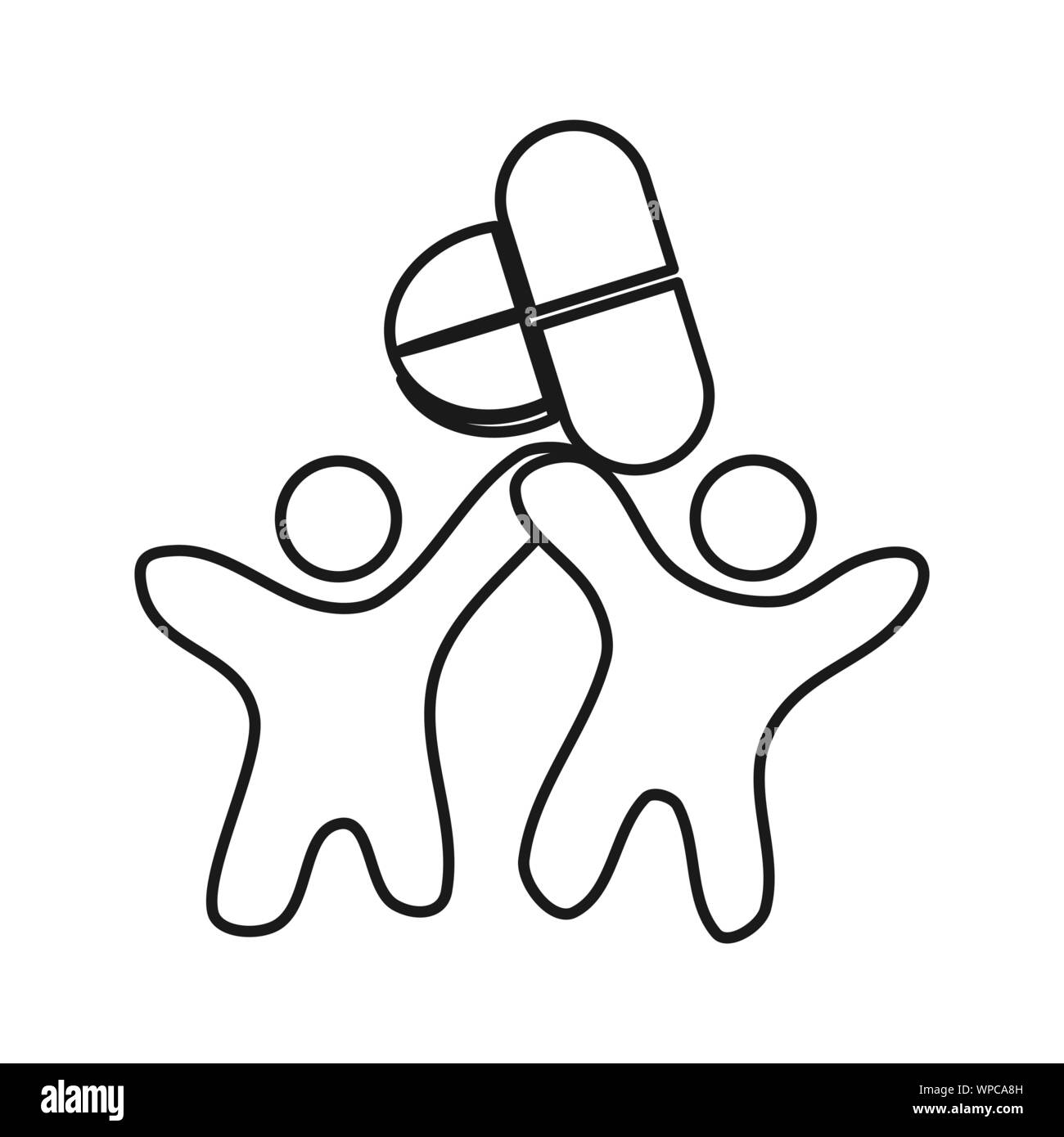 Drug Medicine Commitment Teamwork Together Outline Logo Stock Vector ...