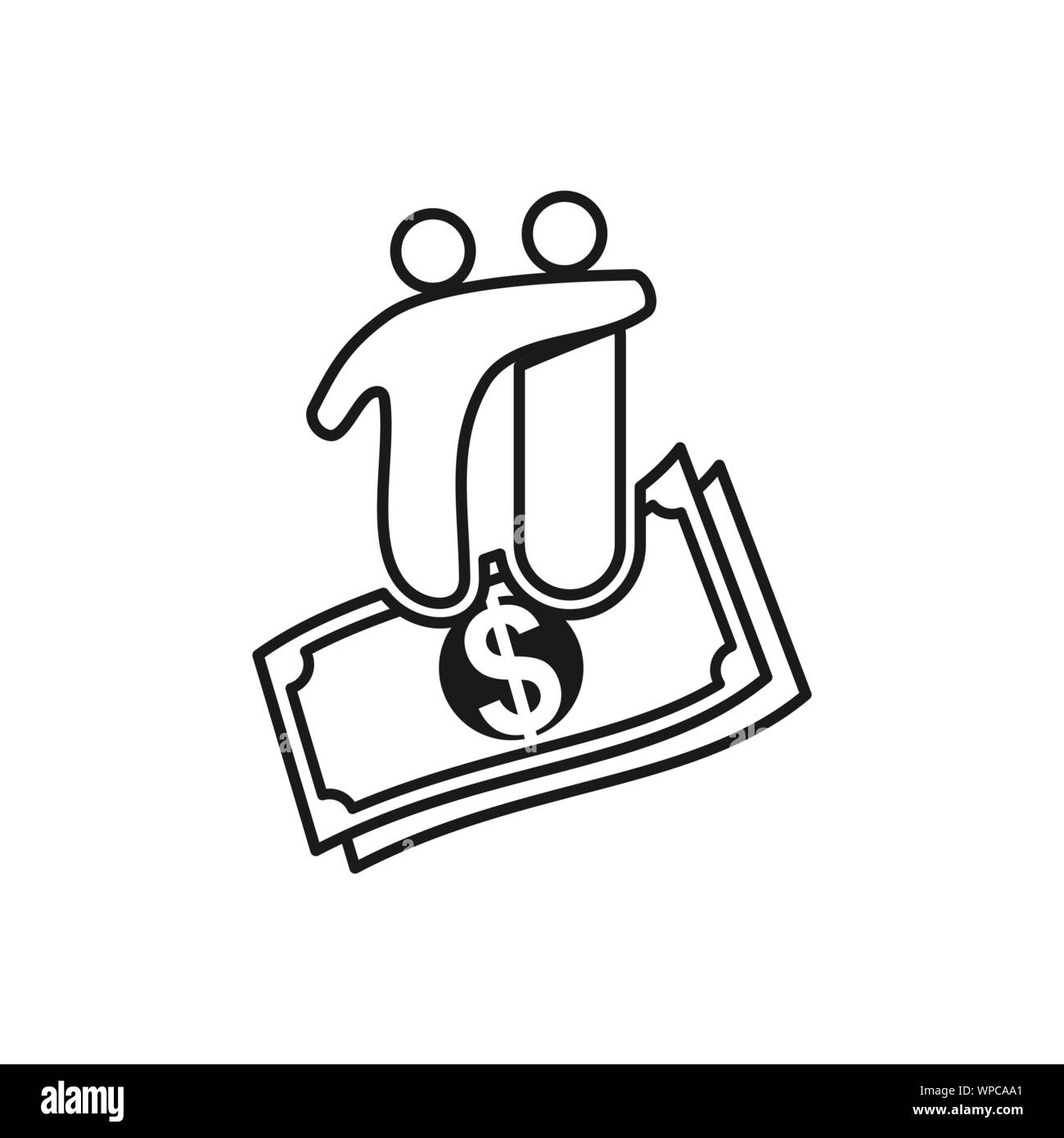 money finance Commitment Teamwork Together Outline Logo Stock Vector ...