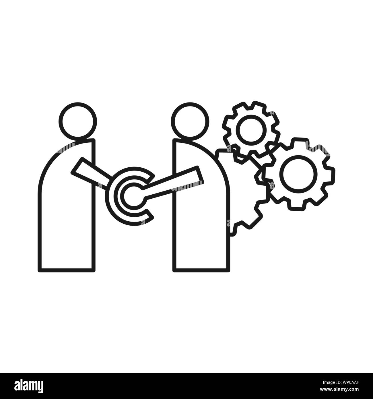 gears machine Commitment Teamwork Together Outline Logo Stock Vector Image & Art - Alamy