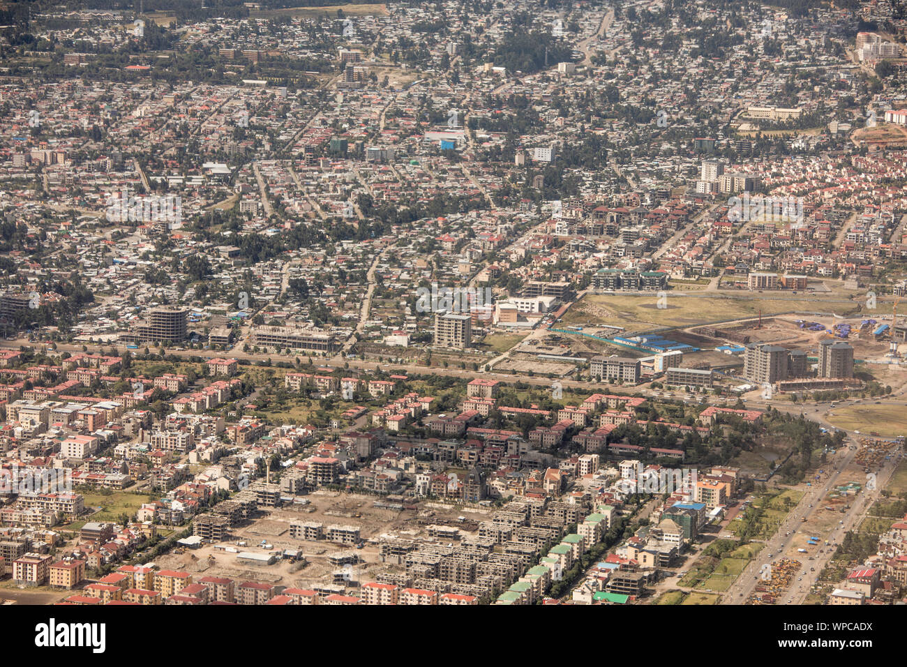 Aerial view of apartment blocks in Addis Ababa, Ethiopia Stock Photo ...
