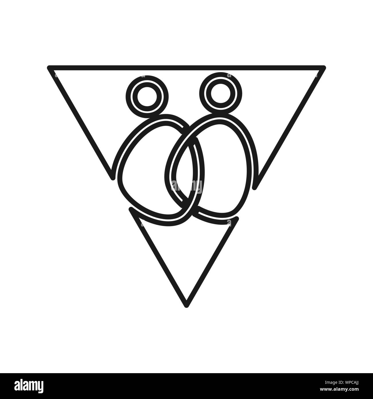 Triangle people Commitment Teamwork Together Outline Logo Stock Vector Image & Art - Alamy