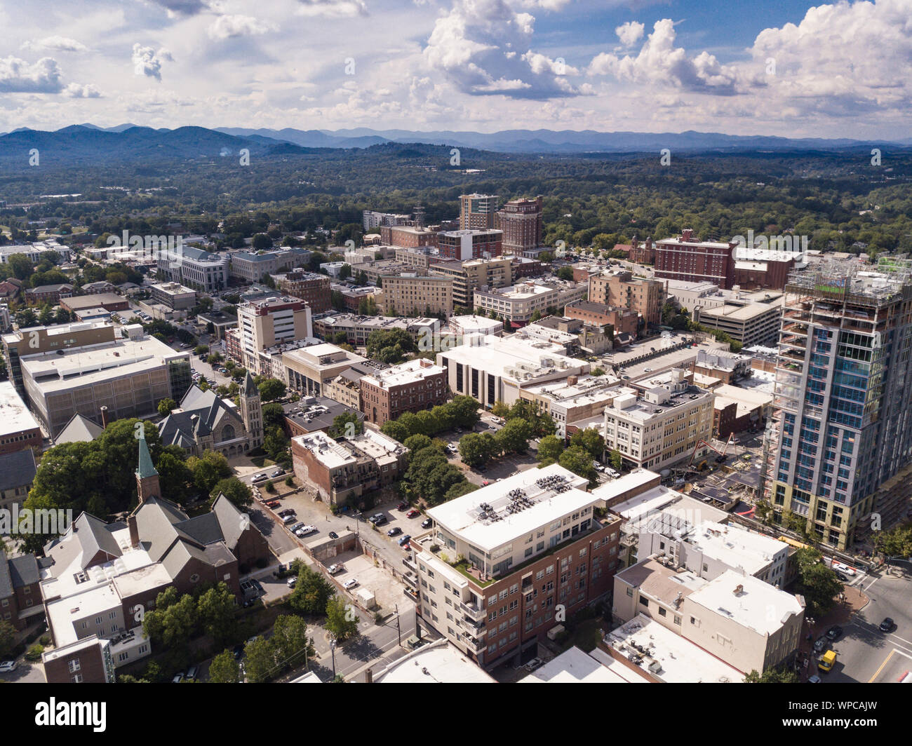 Downtown asheville aerial hi-res stock photography and images - Alamy
