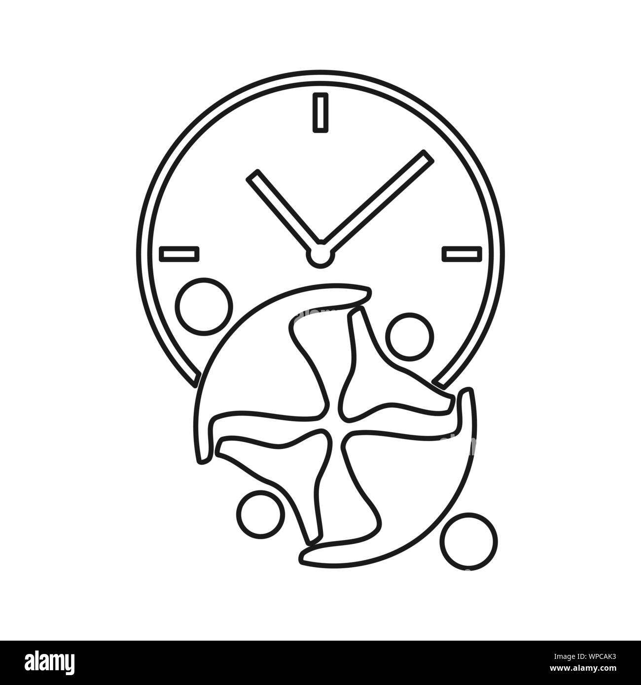 time people Commitment Teamwork Together Outline Logo Stock Vector ...