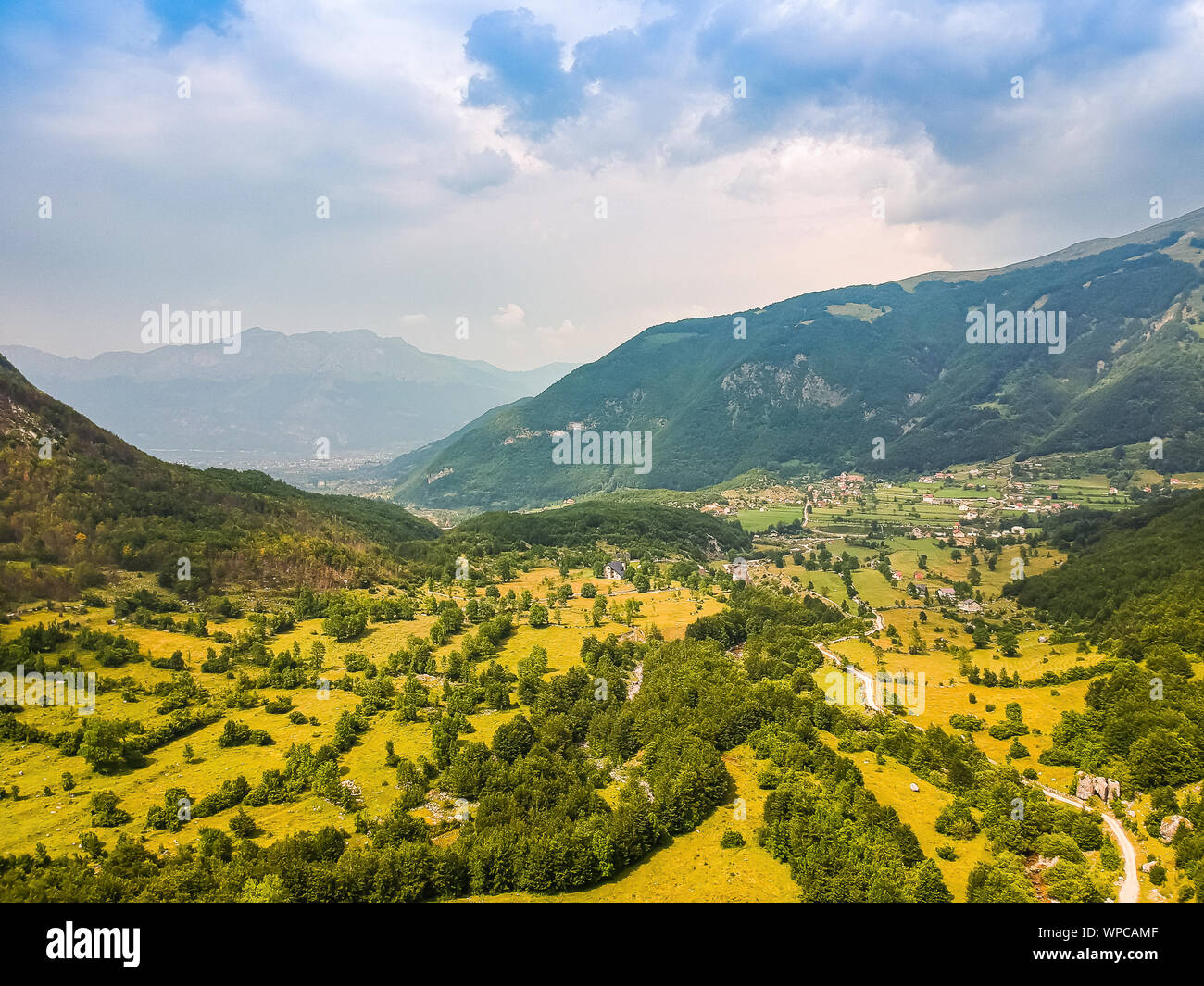 Aerial view on Vusanje in Montenegro, Europe Stock Photo - Alamy