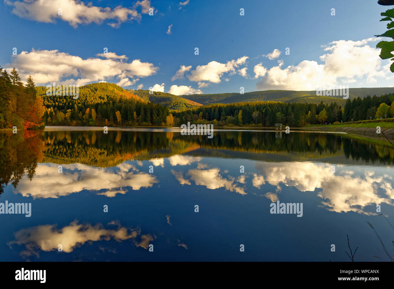 Clouds Reflecting in Lake Stock Photo - Alamy