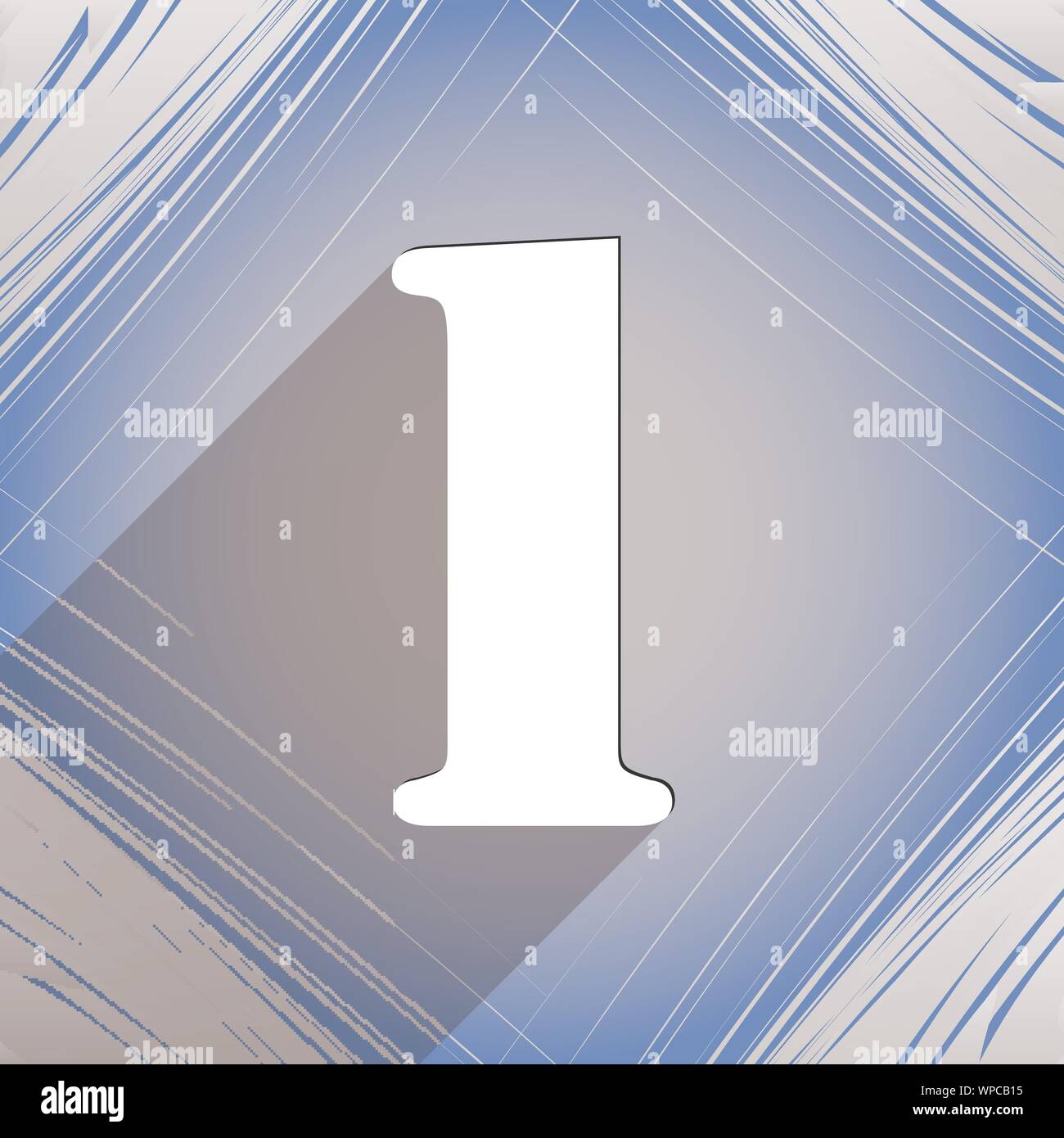 number one icon symbol Flat modern web design with long shadow and ...