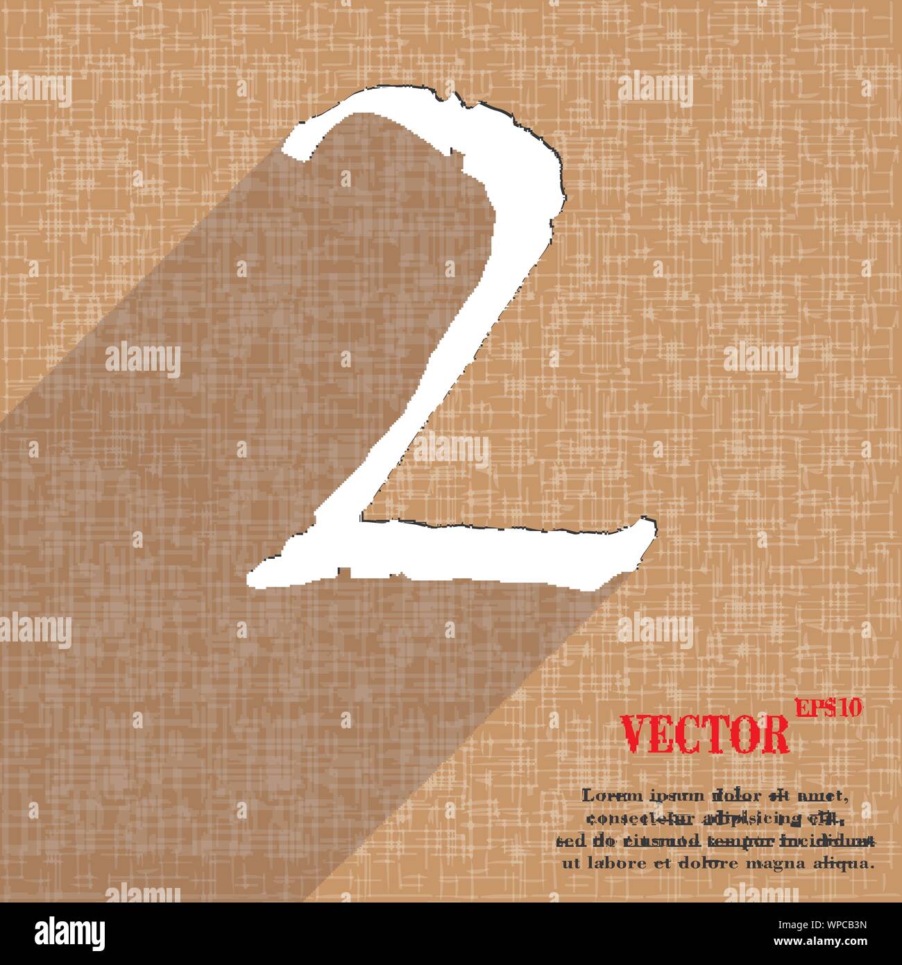 number two icon symbol Flat modern web design with long shadow and ...